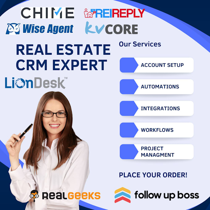 Setup kvcore rei reply chime liondesk follow up boss wise agent real geeks crm by Mark_ccrm | Fiverr