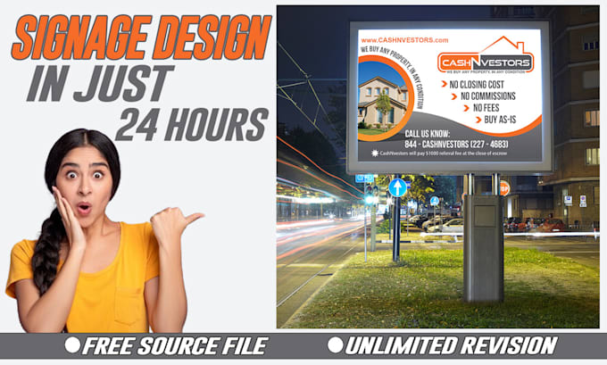 Design billboard, banners, signage, yard sign, hoarding, street signs ...