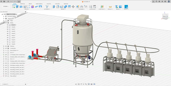 Make 3d production and food processing machine design by Rownakrayhan ...