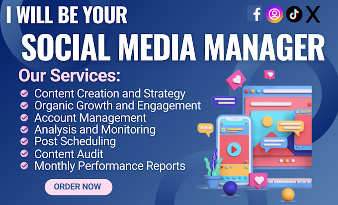 Be your social media manager content creator by Aamirsaeed01 | Fiverr