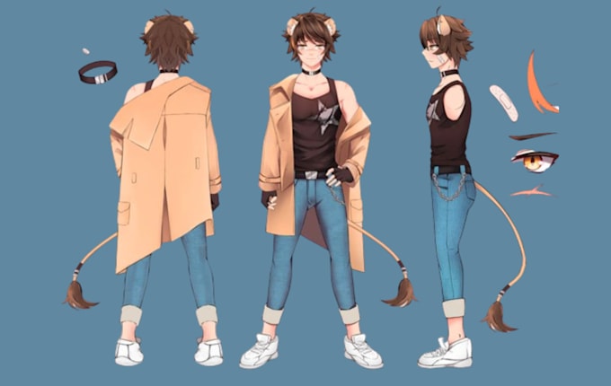 Make and rig live2d vtuber model, vtube model, anime style, pro vtube ...