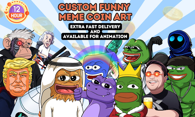 Draw funny custom meme coin art for your website and social media by ...