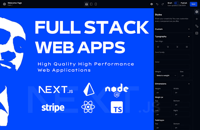 Be Your Full Stack Web Developer Using Next Js React Tailwind Css Etc