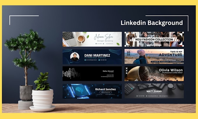 Create professional linkedin background and banner design by Censdesign ...