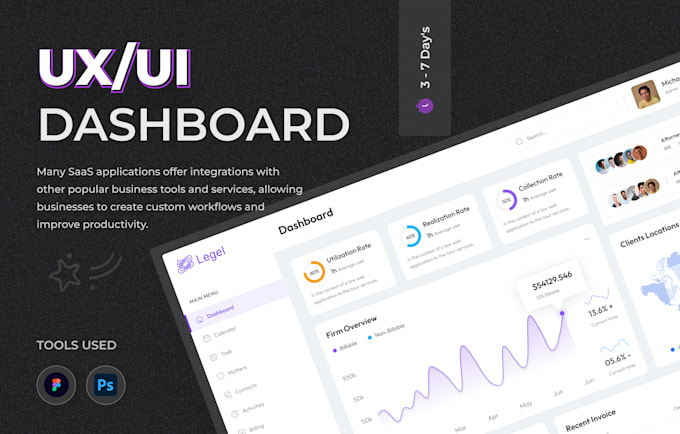 Design awesome dashboard ui and ux by Uiamir36 | Fiverr