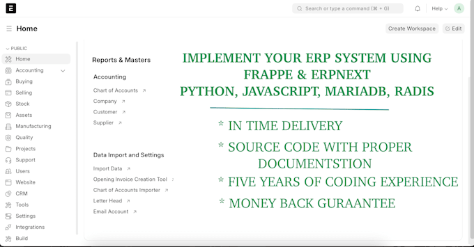 Implement or fix your erpnext or frappe app by Mehediabdullah | Fiverr