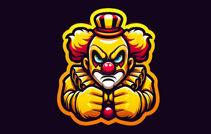Design outstanding yellow angry clown mascot logo in 12 hours by Gorine ...