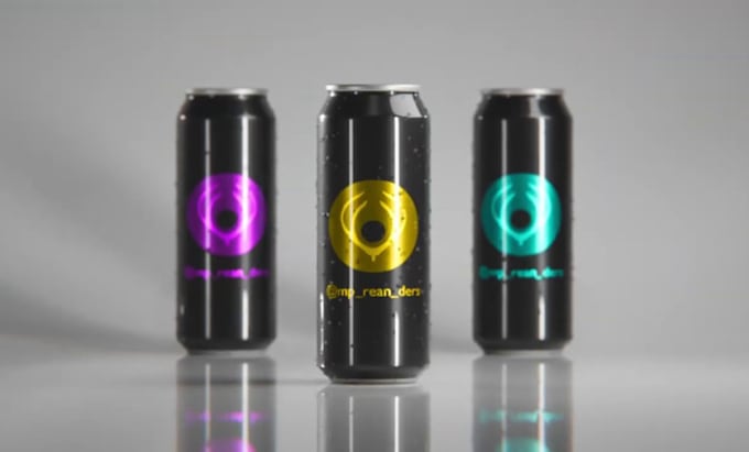 Do 3d animation for energy drink soda cans bottles 3d perfume bottle ...