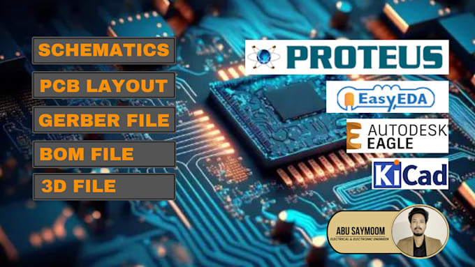 Make pcb design, schematic design, generate gerber and bom files by Itzsaimoom | Fiverr