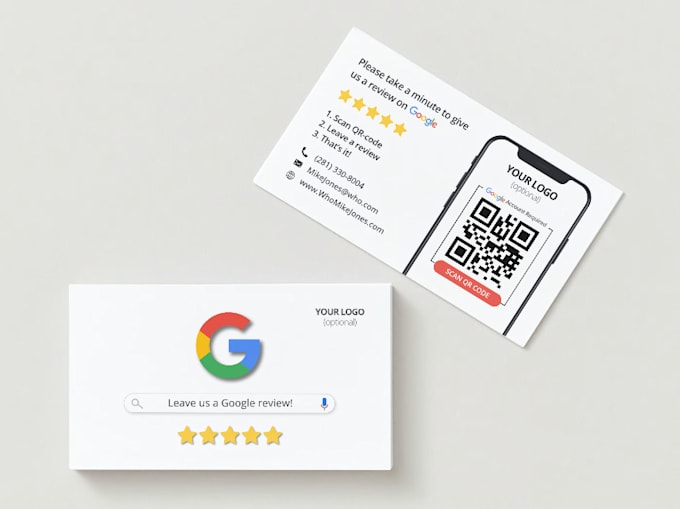 Design and ship custom google business review qr code cards by ...