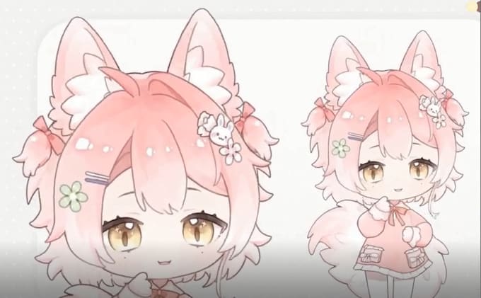 Draw chibi live2d model 2d vtuber rigging anime chibi 2d model rig for ...