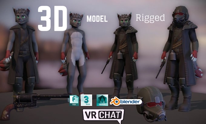 Do Custom Vrchat Avatar Vtuber 3d Model Furry Chibi Vrc Avatar Nsfw Anime Vroid By Mbappe8 Fiverr