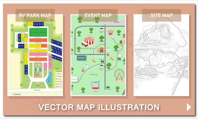 Professionally draw vector map illustration by Pixelchief | Fiverr