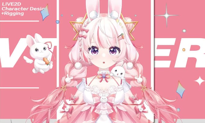 Design realistic live2d vtuber model, 2d vtuber model, 2d vtuber ...