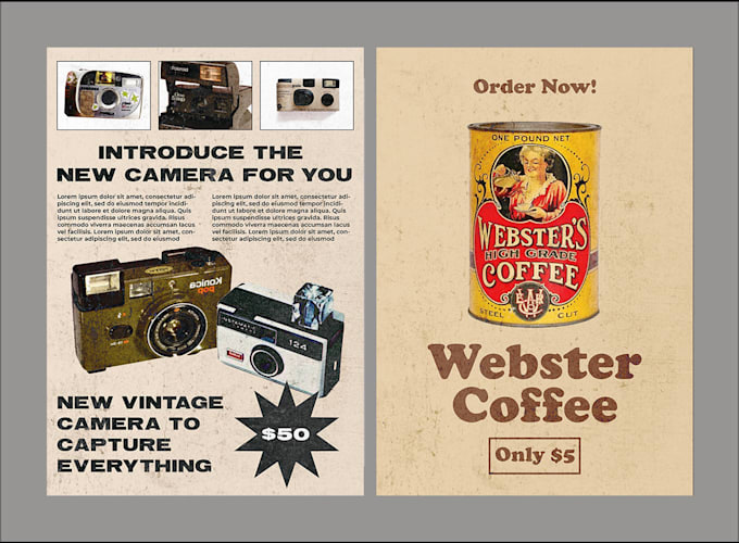 Create a vintage retro minimalist ads advertisement poster or flyer by ...