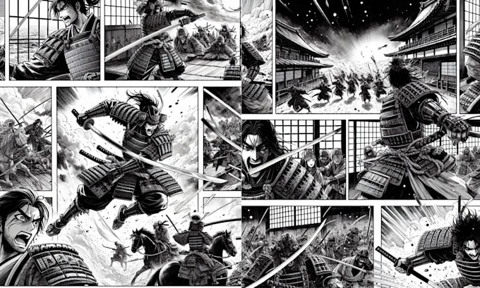 Draw anime comic page manga panel art comic script scene anime manga ...