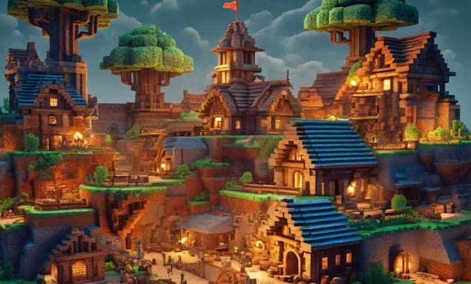 Build minecraft castle, villages, base, hubs, spawns by Azizjaffrani ...