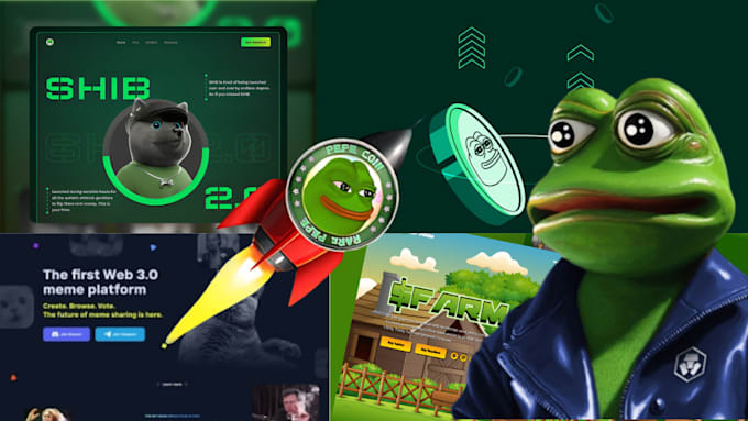 Build meme coin website, crypto token and pepe website, coin and crypto ...