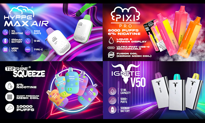 Design vape, cbd, cannabis and tobacco shopify website banners by ...