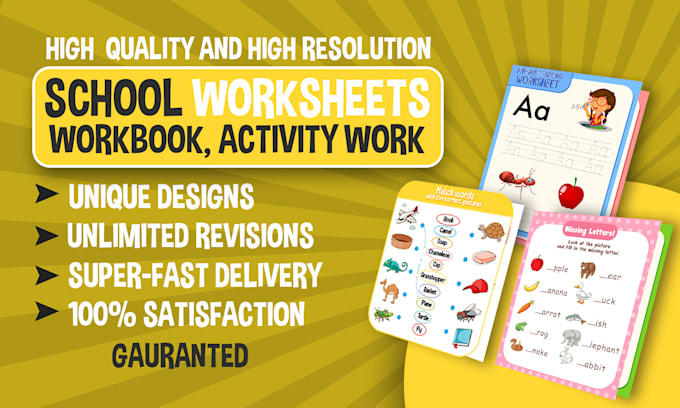 Create custom worksheets, workbooks pre school and kg activity for kids ...