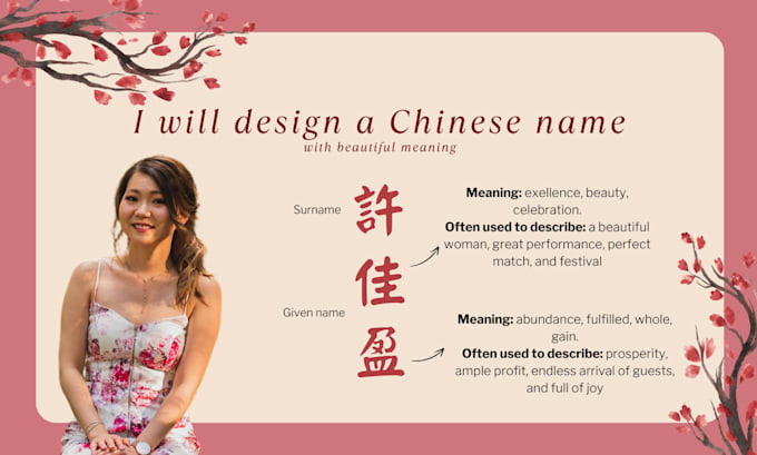 Design a unique chinese name with meaning for you by Wenity | Fiverr