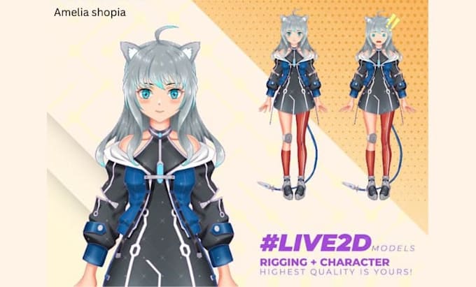 Draw and rig2d vtuber model,live2d vtuber rigging, vtuber rigging, vtube studio by Amelia ...