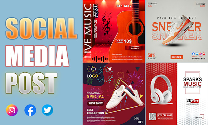 Create unique and captivating social media posts banners and ads by ...