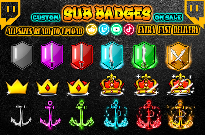 Create awesome twitch sub badges ,twitch badges and emotes by Mahiak123 ...