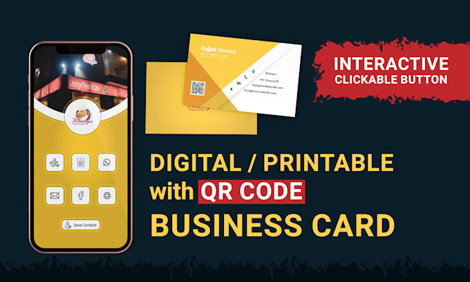Design a clickable digital business card or printable with qr code by ...