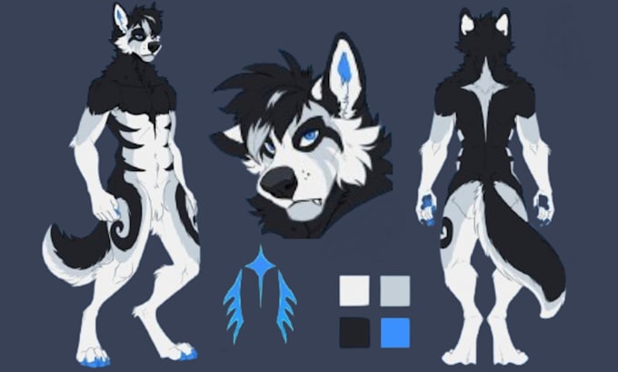 Draw fursona reference sheet, furry reference sheet, character ref ...