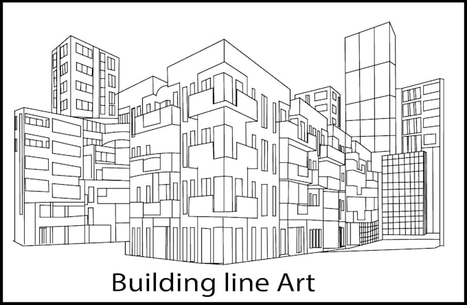 Detailed building line art and product line art by Jarico2024 | Fiverr