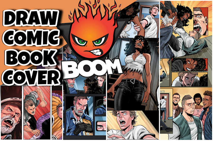Do eye catching character design comic book cover art and illustratio