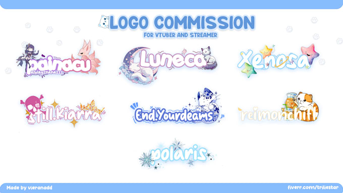 Make a cute watermark logo for vtuber and streamer by Triliestar | Fiverr