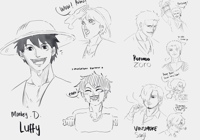 Draw the best line art of your oc cartoon anime or anything by Sya ...