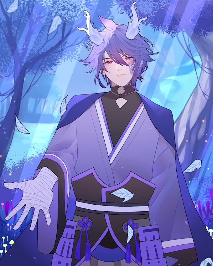 Draw visual novel character, cg, design, background in anime by ...