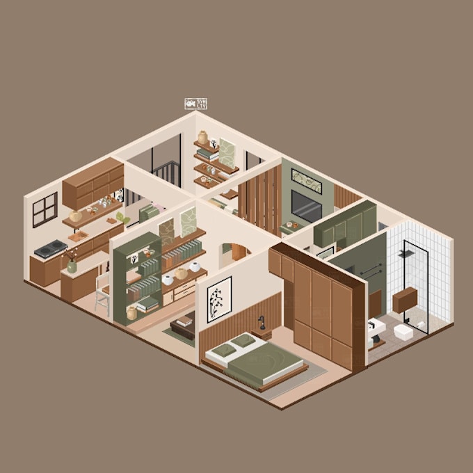 Isometric building or interior pixel art by Ytlhys | Fiverr
