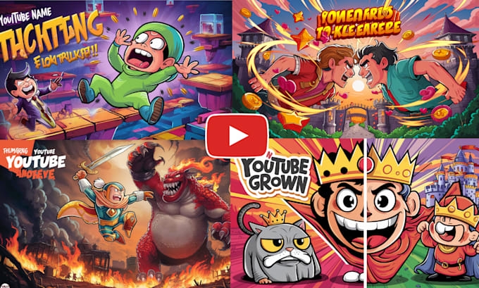 Draw custom cartoon youtube thumbnails in any style by Dezistudio | Fiverr