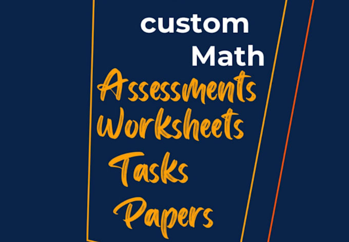 Create maths papers, worksheets ,assignments and any other question by ...