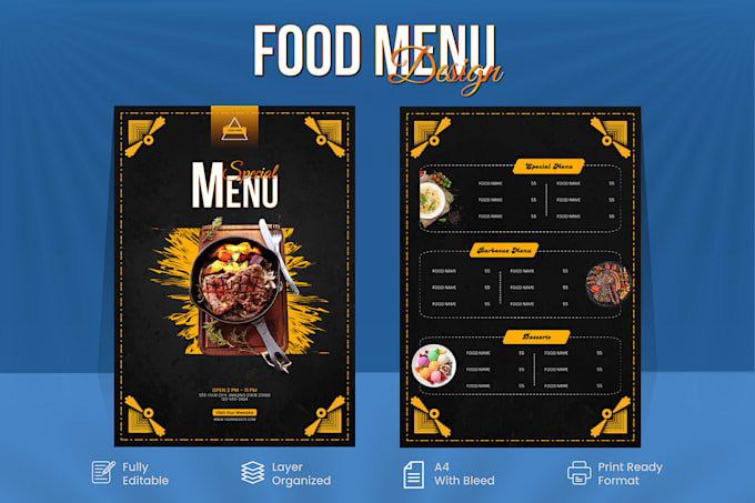 Design modern menu restaurant menu digital menu by Redabk932 | Fiverr