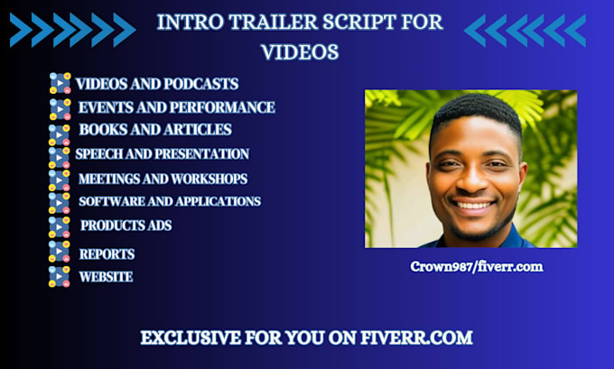 Write good intro video script for you by Crown987 | Fiverr