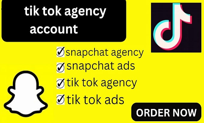 Create snapchat agency account,snapchat ads, tik tok agency account ...