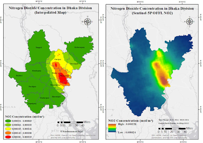 Generate air quality monitoring maps using tropomi sentinel 5 datasets ...