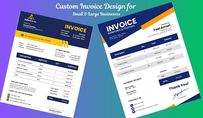 Design the best custom invoice templates for your business by Fusion ...