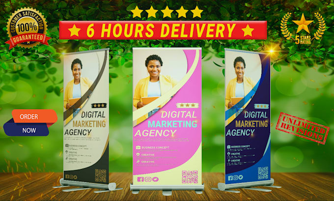 Do premium roll up banner or pop up signage design in 6 hours by ...