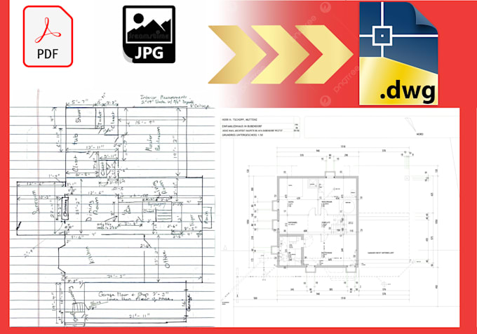 Convert pdf, jpg, sketch, blueprint, png to dwg, pdf to autocad, redraw drawing by Sara_vfr | Fiverr