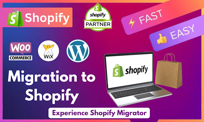 Migrate wordpress woocommerce to shopify ecwid wix to shopify by Peteraduloju | Fiverr