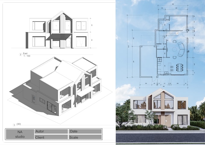 Design house architectural floor plans by revit