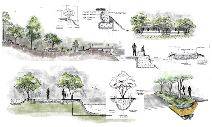 Draw landscape design sections, elevation, detailed drawings by ... Draw landscape design sections, elevation, detailed drawings by ...