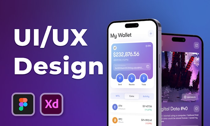 Create modern ui ux designs in figma, adobe xd