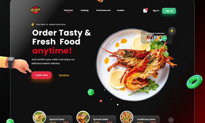Design a restaurant menu website, food, catering website, restaurant ...